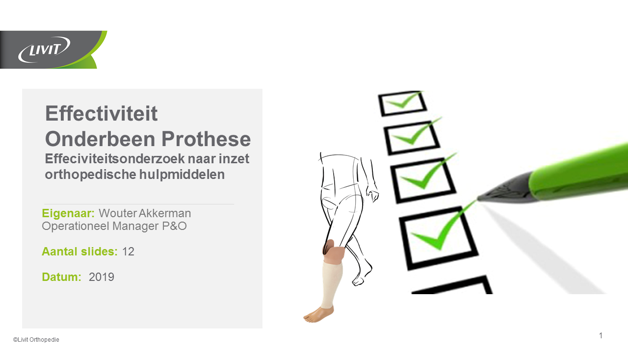 Vakpresentatie Effectiviteit Onderbeenprothese – Livit zorgprofessionals
